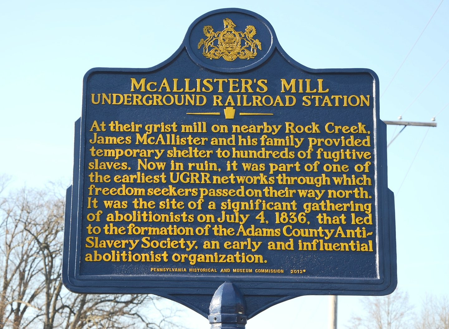 McAllister's Mill Underground Railroad Station - Clio