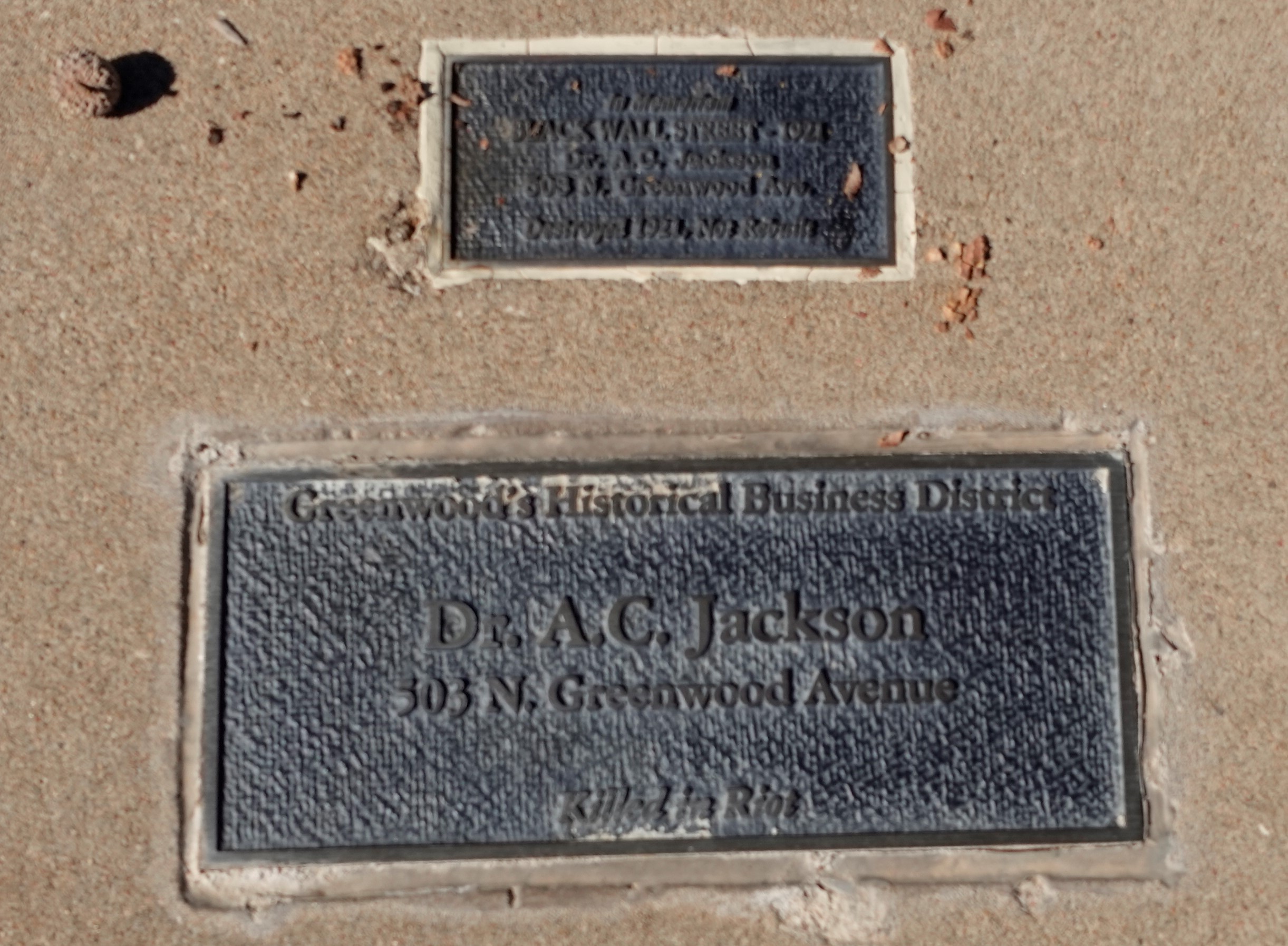 Business Plaques on Sidewalks (located all throughout the Greenwood ...