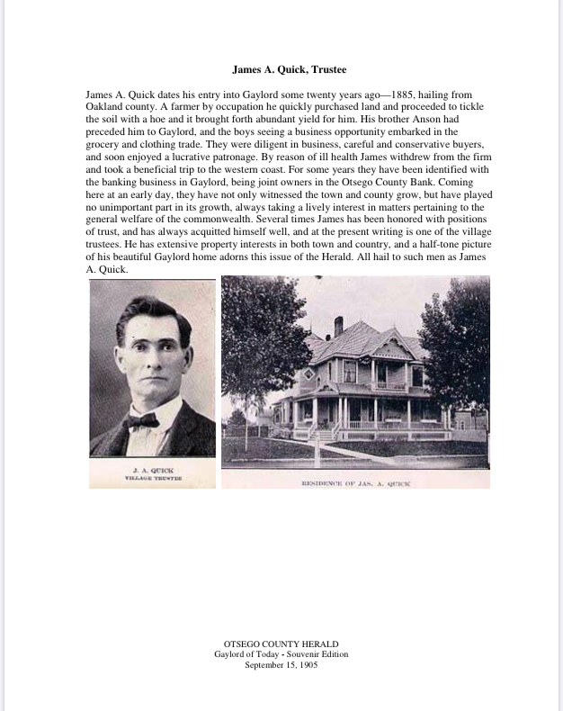 James A. Quick House (also known as Charles Saunders House) - Clio