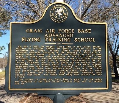 Craig Air Force Base Advanced Flying Training School Historical Marker ...