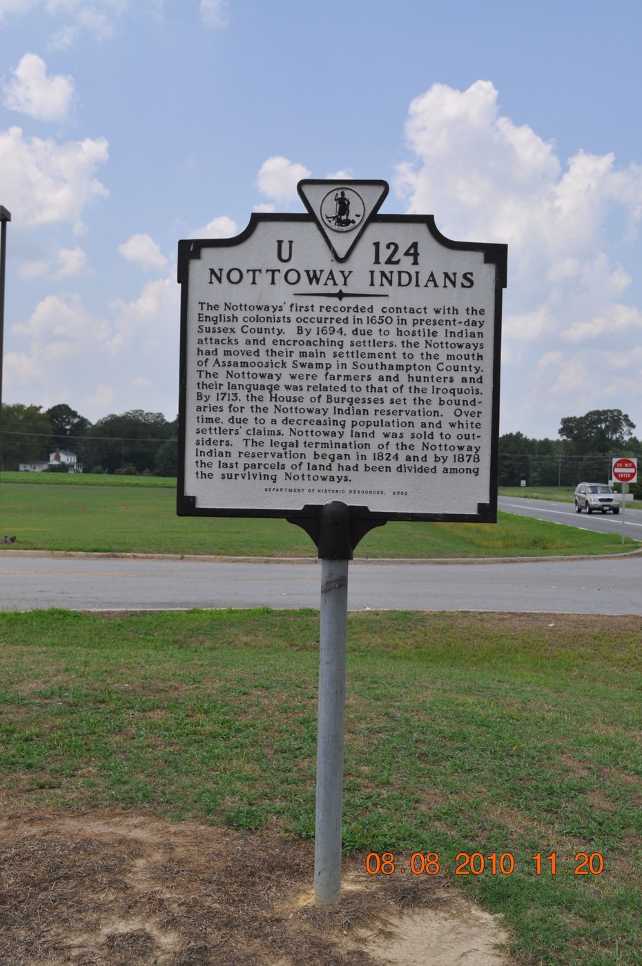 Nottoway Indian Tribe of Virginia: Virginia State Marker U-124 - Clio