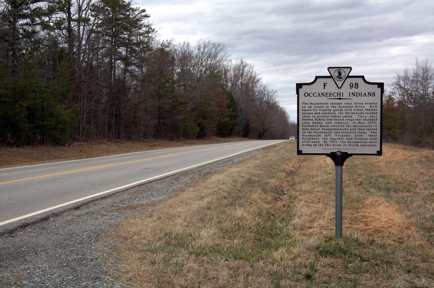 Occaneechi Indians: Virginia State Marker F-98 - Clio