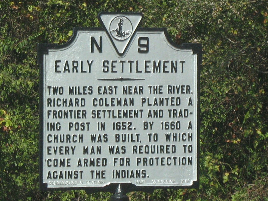 Early Settlement: Virginia State Marker N-9 - Clio