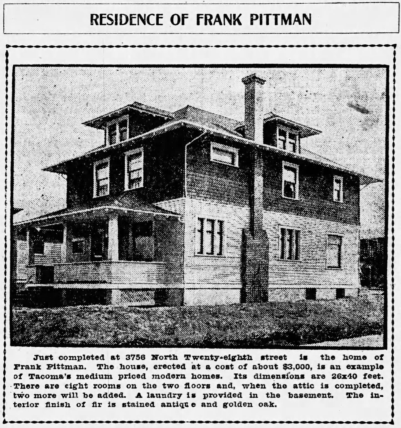 2717 N Proctor St. (1907): The Pittman House - Clio