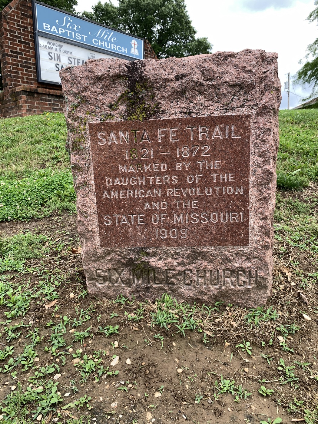 Santa Fe Trail Marker; Old Salem Church & Salem Park - Clio