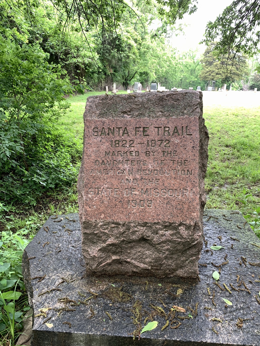 Santa Fe Trail Marker; Sibley Cemetery at Fort Osage - Clio
