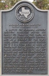 Andrew Jackson Hamilton- Historical Marker - Clio