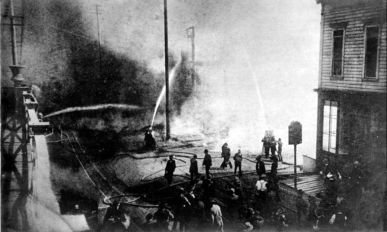 909 1st Ave - Origin point of the Great Seattle Fire - Clio