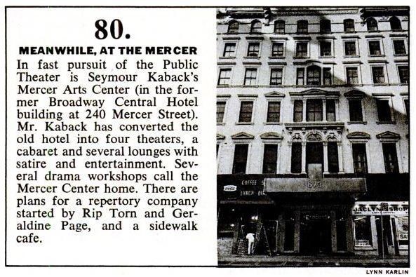 Site of the Mercer Arts Center, 1971-1973 (now NYU's Hayden Hall) - Clio