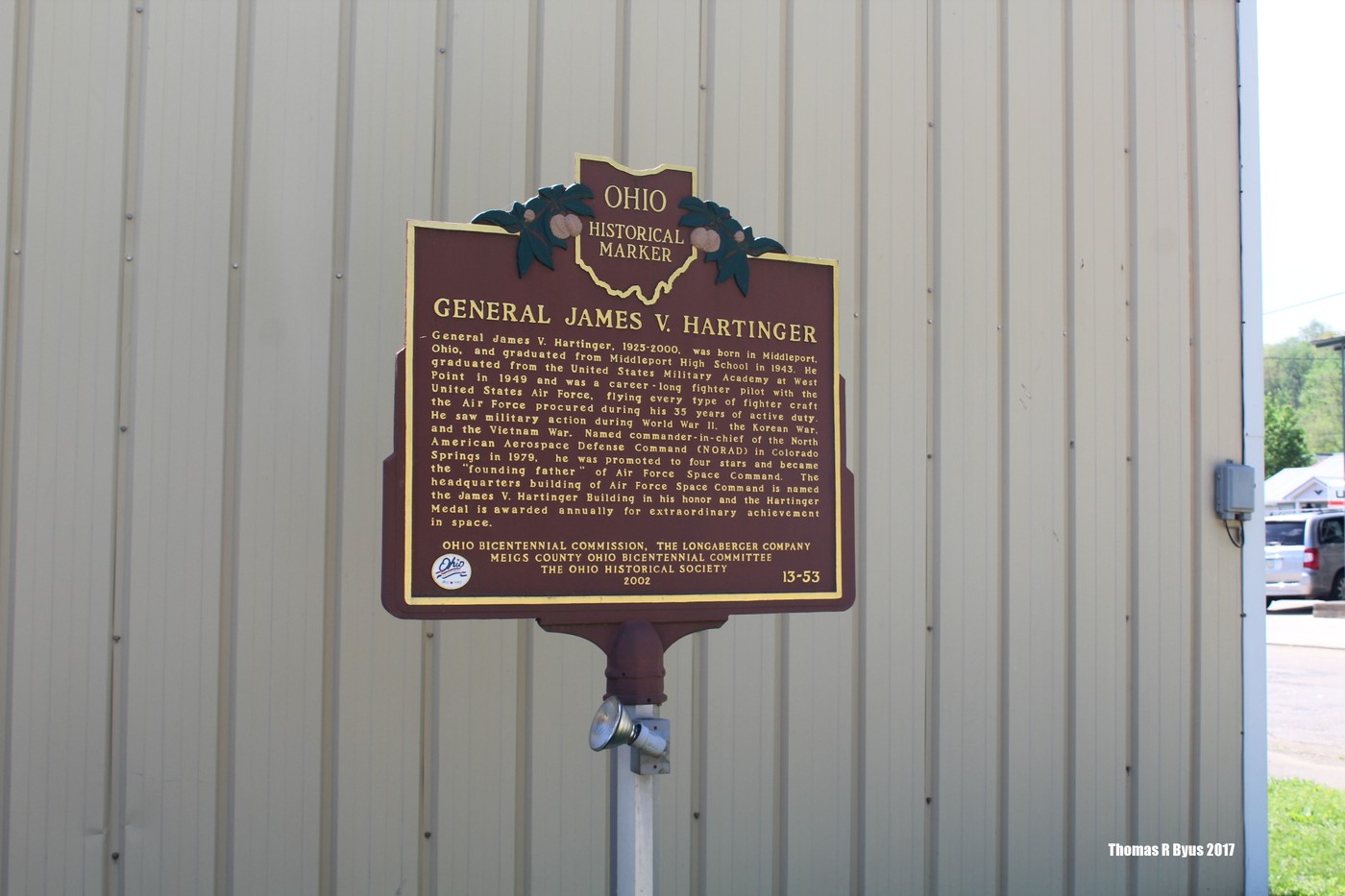 General James V. Hartinger Historical Marker - Clio