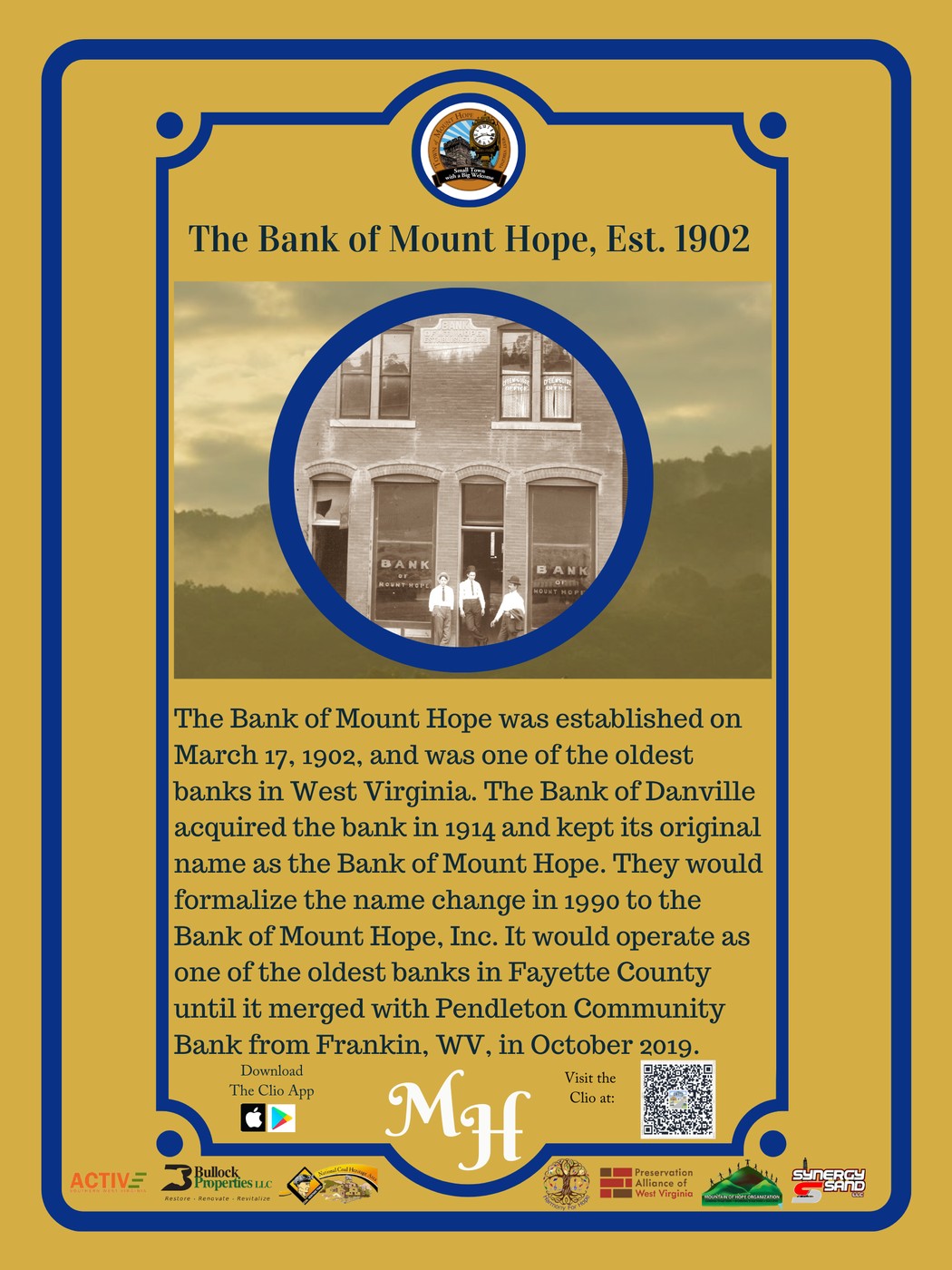 The Bank of Mount Hope, Est. 1902 - Clio