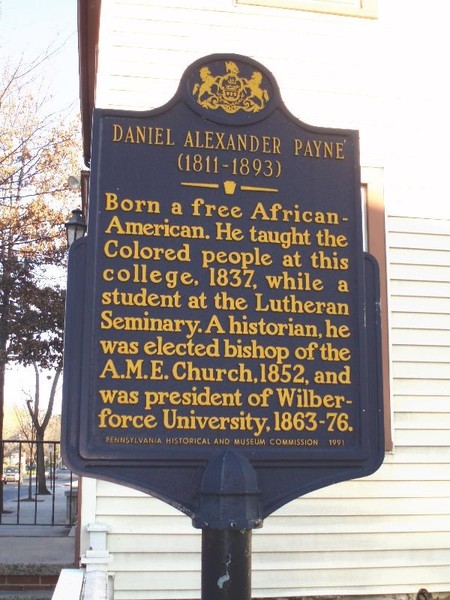 Marker Commemorating the Life of Daniel Alexander Payne - Clio