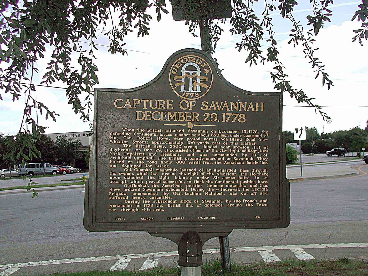 Capture of Savannah Historical Marker - Clio