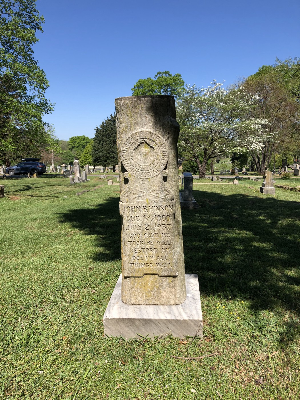 Woodsman of the World Headstone Design - Clio