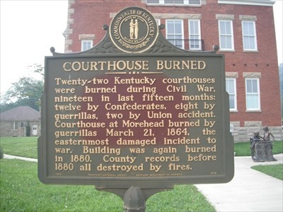 Rowan County Courthouse Fire Historical Marker - Clio