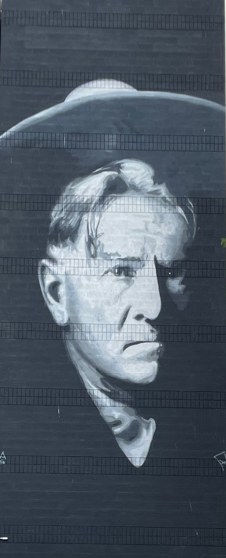 Charlie Russell Black and White Mural - Clio