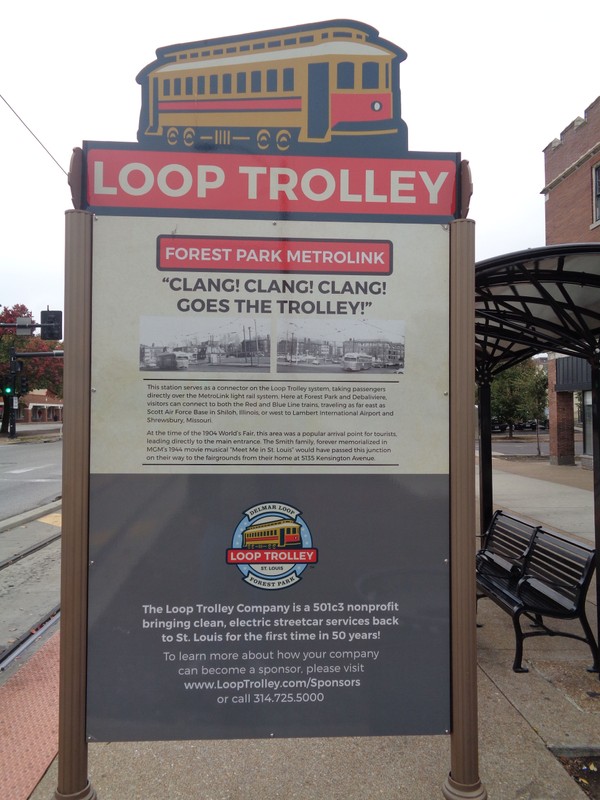 Forest Park-DeBaliviere Loop Trolley Stop: "Clang! clang! clang! Goes ...