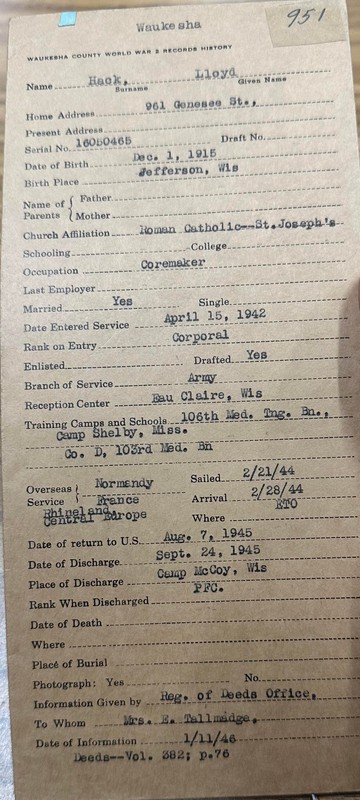 Lloyd Alfred Hack, A Forgotten Hero - Clio