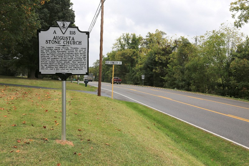 Augusta Stone Church: Virginia State Marker A-118 - Clio
