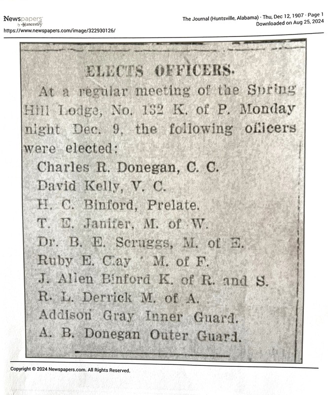 Charles R. Donegan (Block T Lot 50, 34.7271857, -86.6029801) - Clio