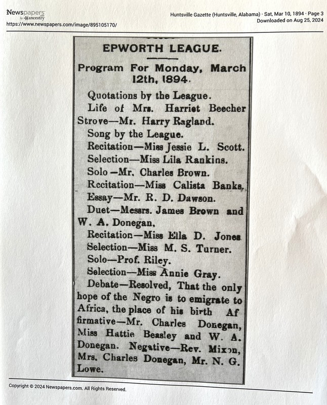 Charles R. Donegan (Block T Lot 50, 34.7271857, -86.6029801) - Clio