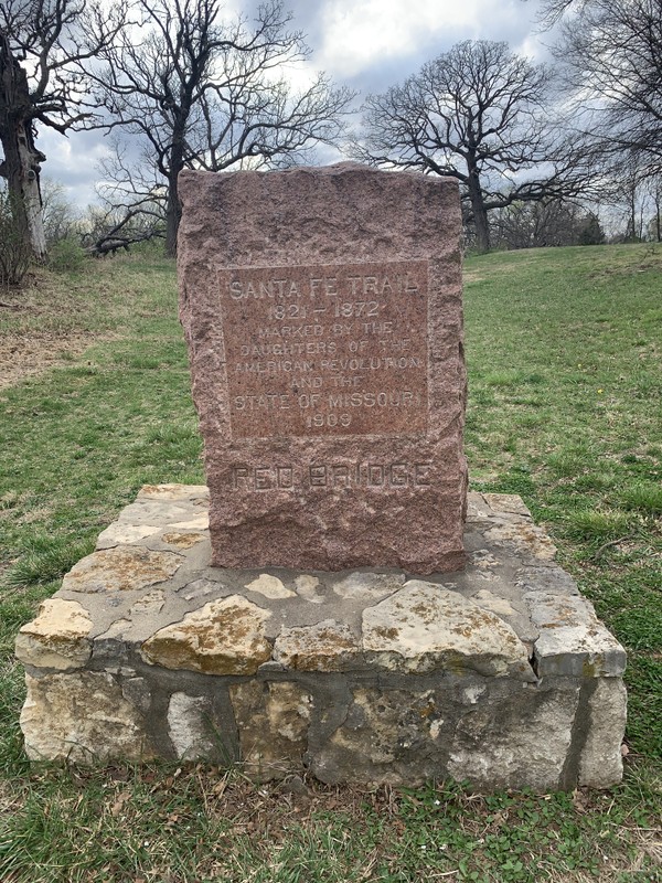Santa Fe Trail Marker; Red Bridge and Kansas City Love Locks - Clio