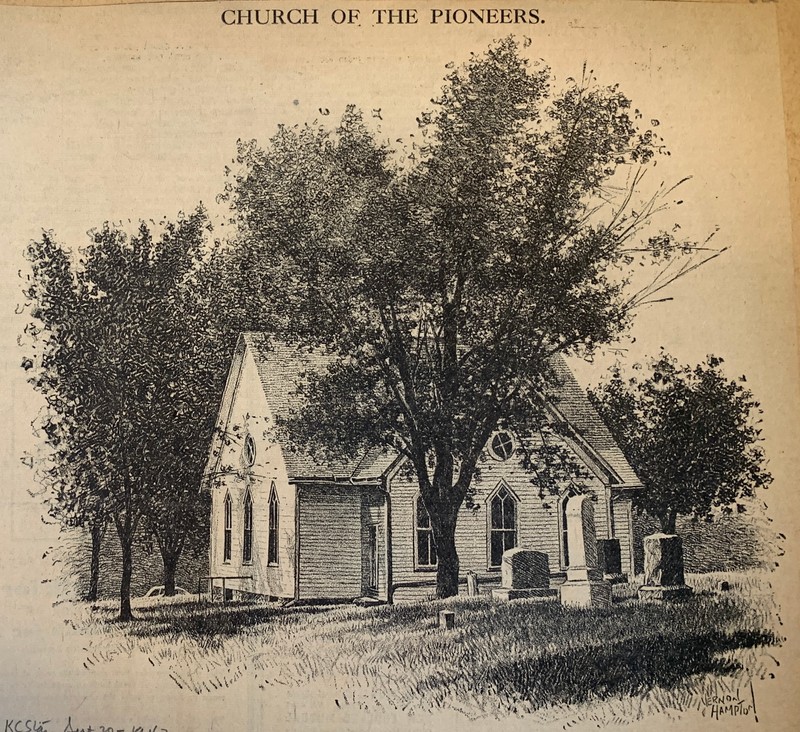 Santa Fe Trail Marker; Six Mile Church - Clio