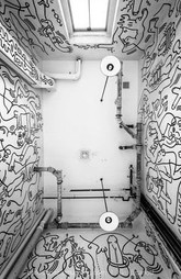 'Once Upon a Time' Bathroom Mural by Keith Haring - Clio