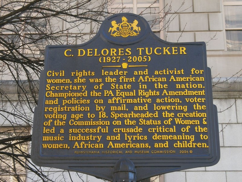 Historical Marker: C. Delores Tucker - Clio