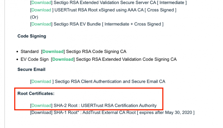 Sectigo（Comodo CA）AddTrust Root CA 過期解法 - Cloud Ace