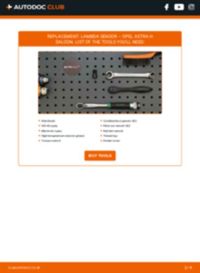 How to change lambda sensor on Opel Astra H saloon – replacement guide Astra H Saloon (A04)