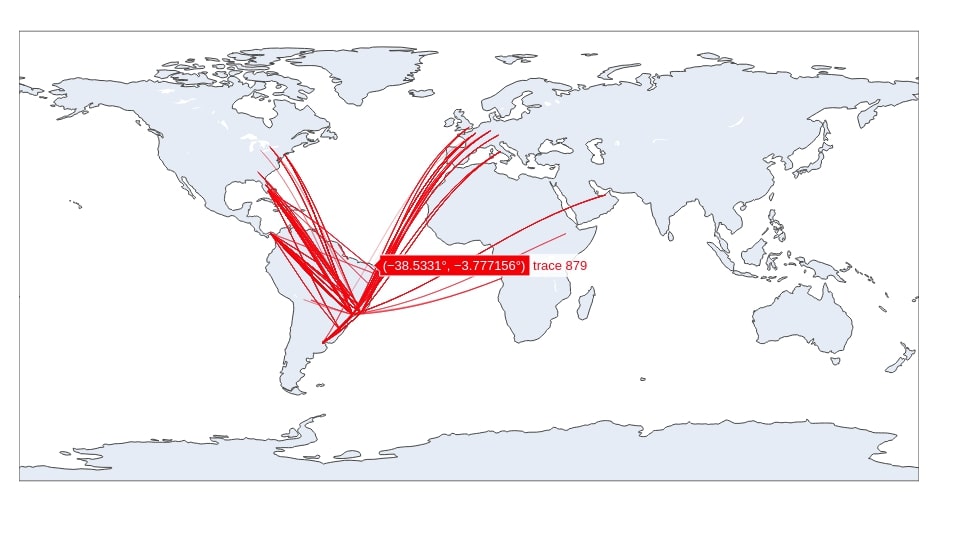How To Create Connection Map Chart In Python Jupyter Notebook Plotly And Geopandas