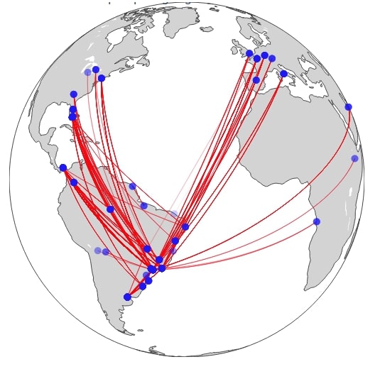 How To Create Connection Map Chart In Python Jupyter Notebook Plotly And Geopandas