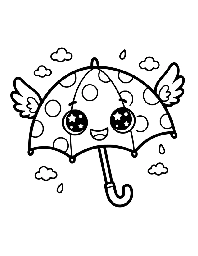 The Flying Umbrella Pal | Free Coloring Page | Color It Daily | Color ...