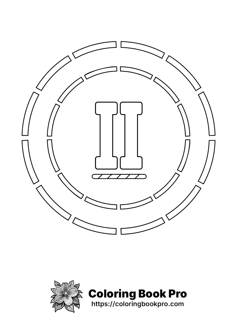 A circle with the letter "II" inside it | alphabet_172 | Alphabet and ...