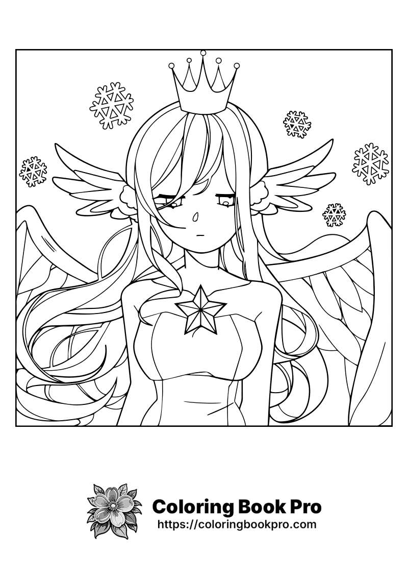 A drawing of a girl with wings and a crown | anime_166 | Anime ...
