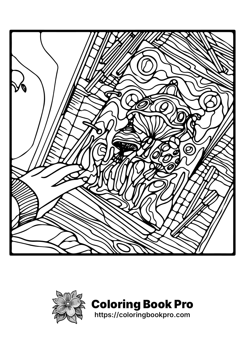 A drawing of a hand reaching into a piece of artwork | art_115 | Art ...