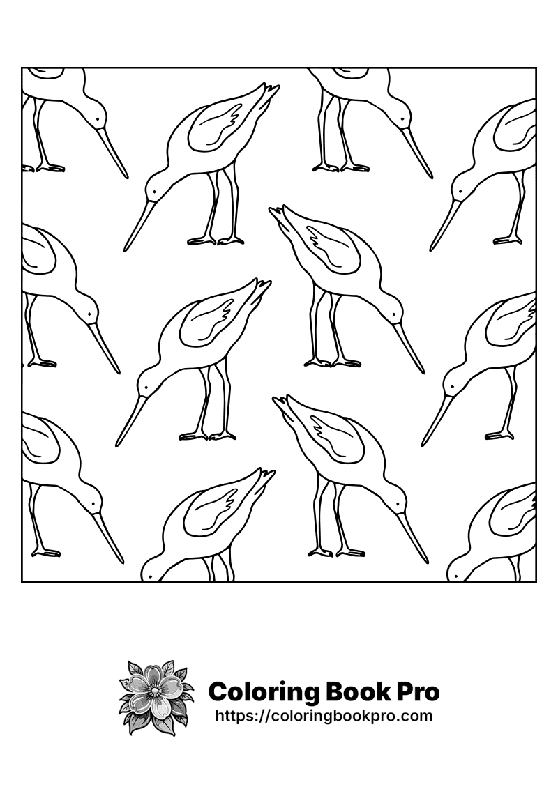 Seabirds Pattern Coloring Page - Free Printable - birds 1151