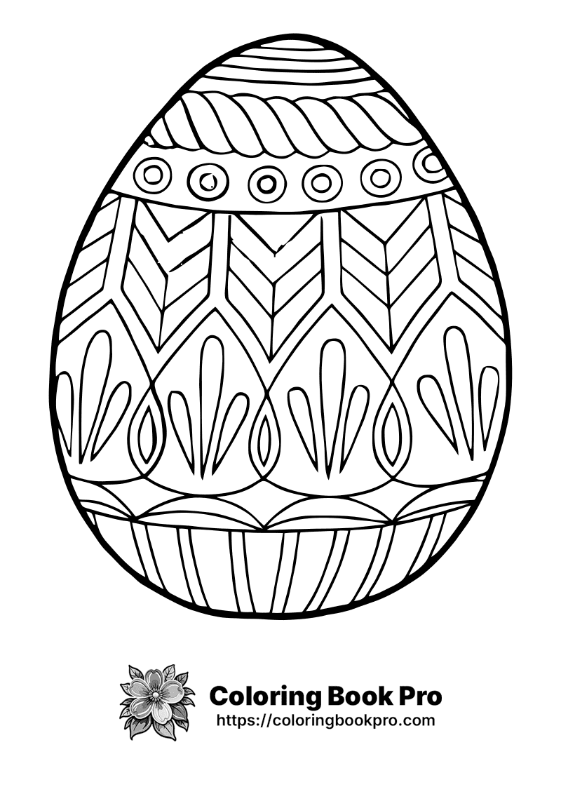 Decorative Easter Egg with Intricate Patterns Coloring Page - Free ...