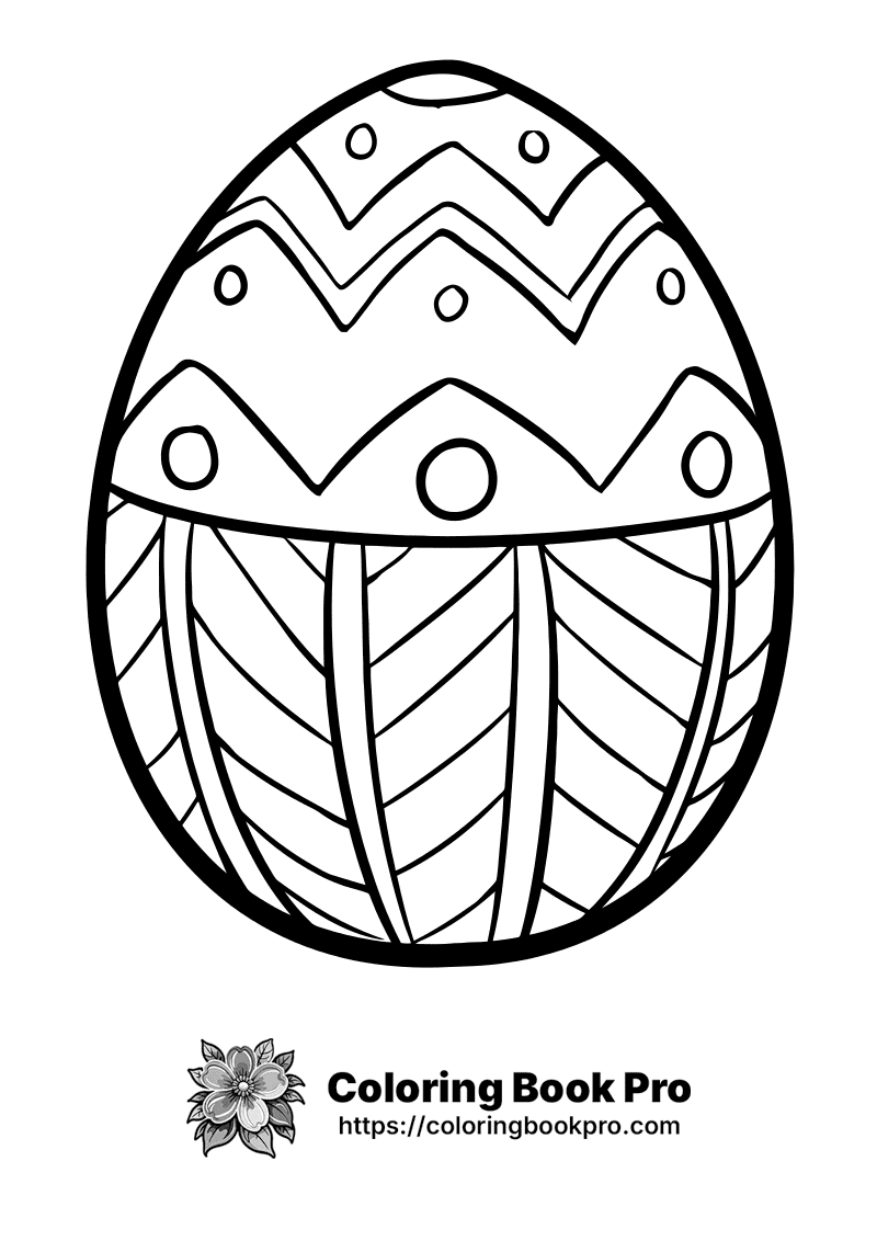 Easter Egg with Decorative Patterns Coloring Page - Free Printable ...