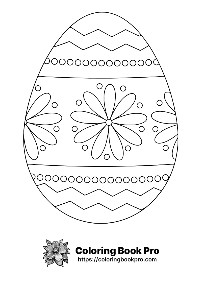 Decorated Easter Egg Coloring Page - Free Printable - easter 58