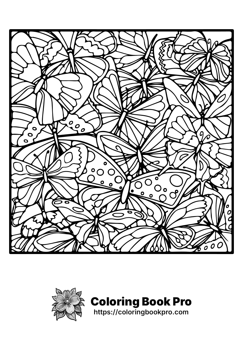 Butterflies Coloring Page - Free Printable - insects 150