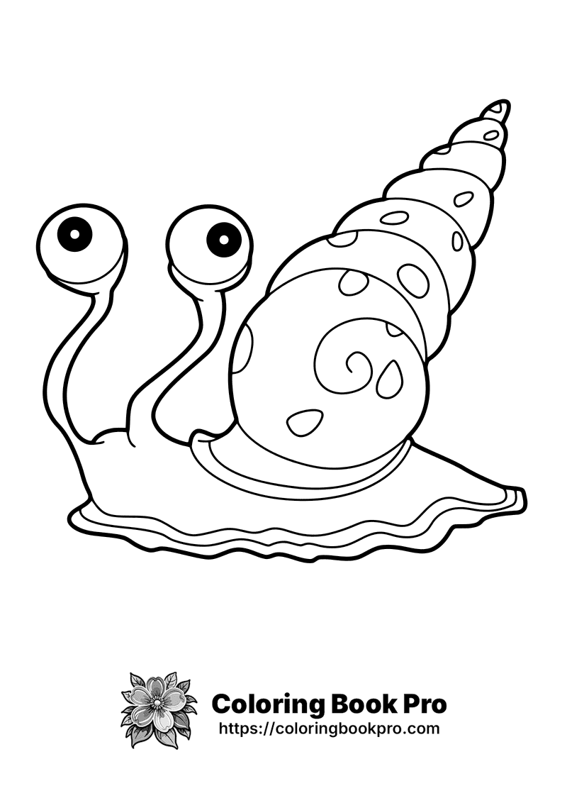 A black and white drawing of a snail | insects_88 | Insects | Coloring ...