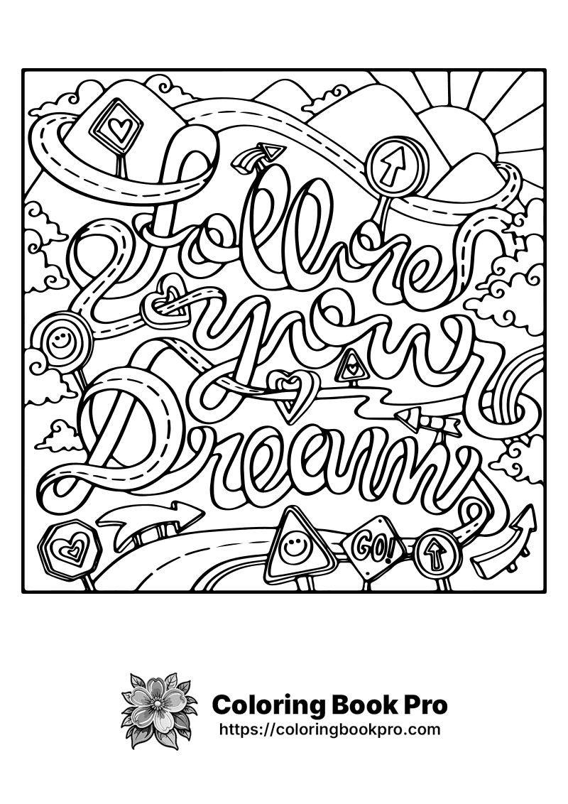 A coloring page that says "belongs to my dream" | messages_474 ...