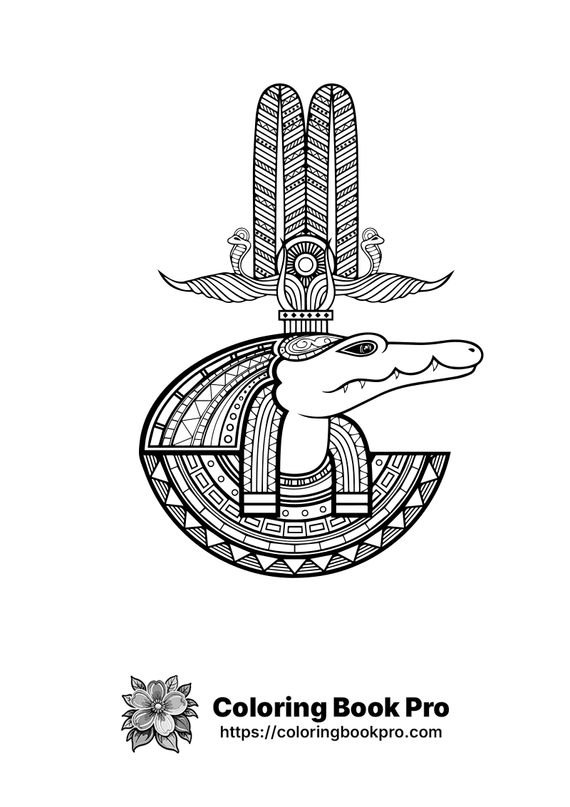 A black and white drawing of an alligator on a pedestal | mythology_137 ...