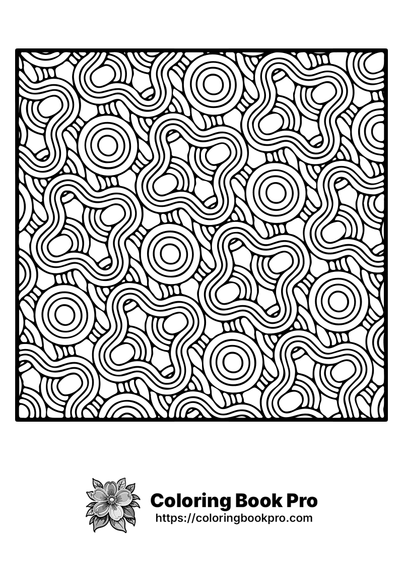 A black and white coloring page that has circles on it | patterns_415 ...