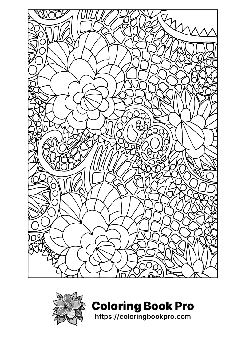 A coloring page with lots of different shapes and colors | patterns_99 ...