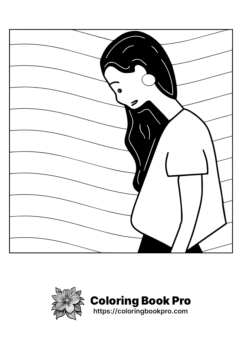 A woman standing in front of horizontal lines | people_534 | People ...