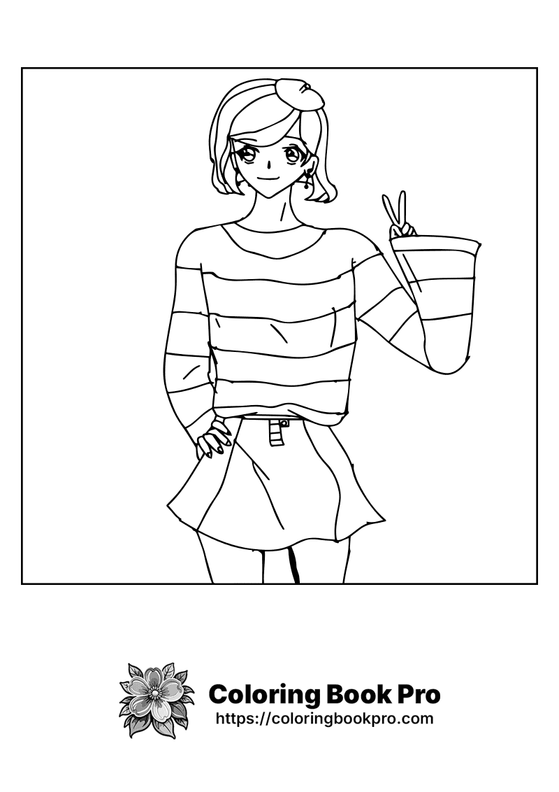 A girl in striped shirt and skirt holding a bucket | people_666 ...