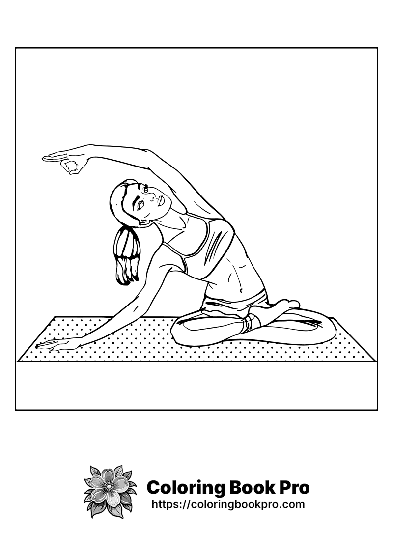 A woman stretches on a mat on a white background | pop_art_141 | Pop ...